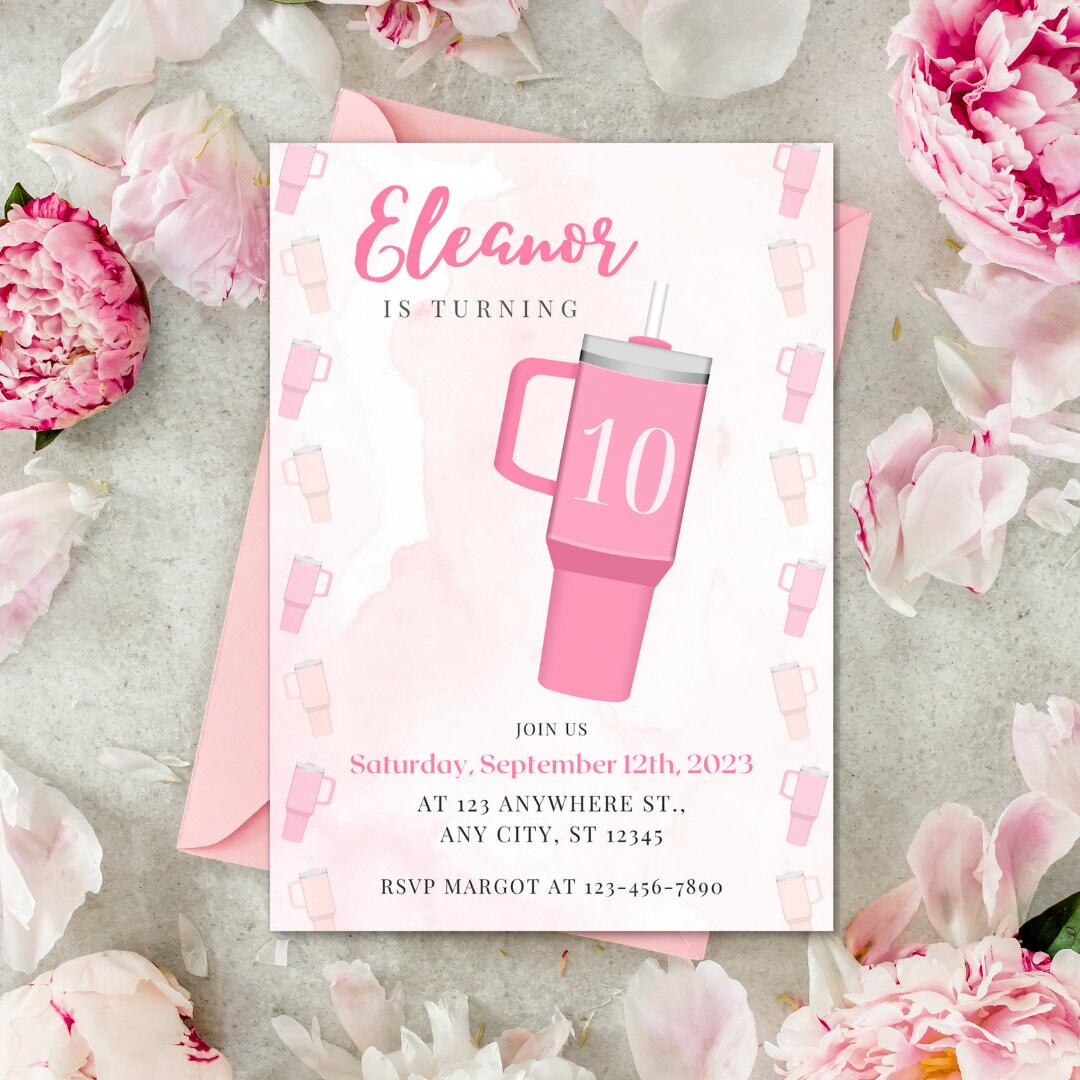 Stanley Cup Birthday Invitation Water Cup Stanley Party Invitation ...