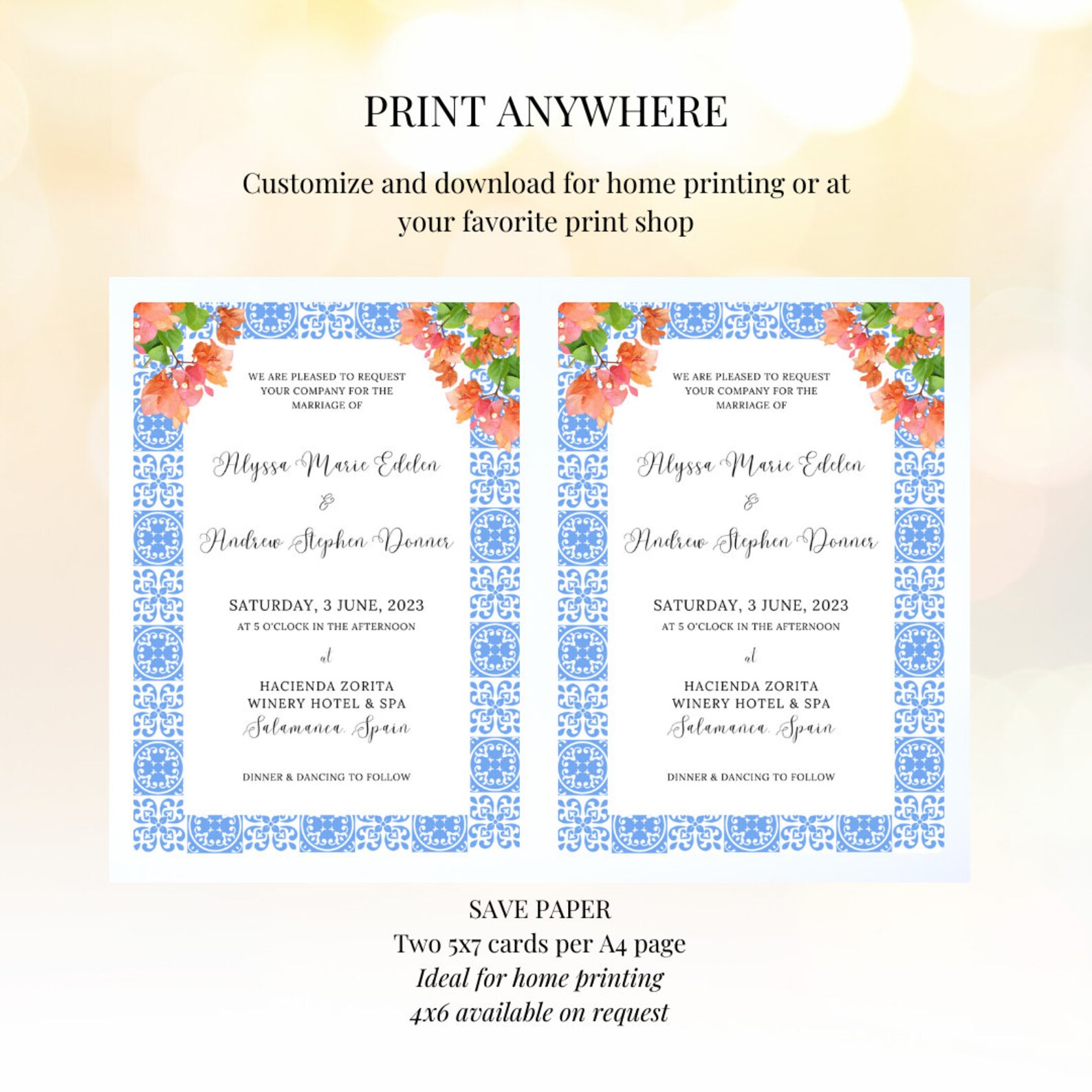 Spanish Style Wedding Invitation Bundle Spanish Themed Save the Date ...