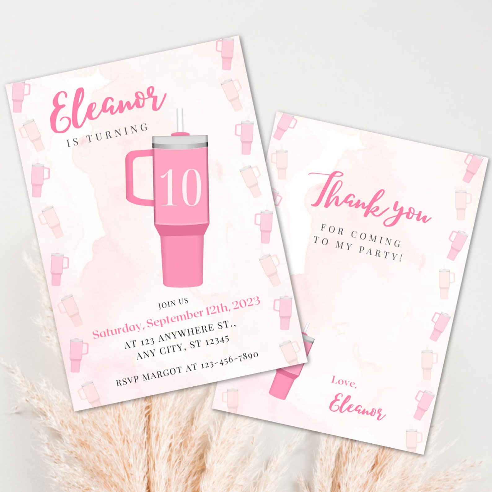 Stanley Cup Birthday Invitation Bundle Stanley Party Invitation ...