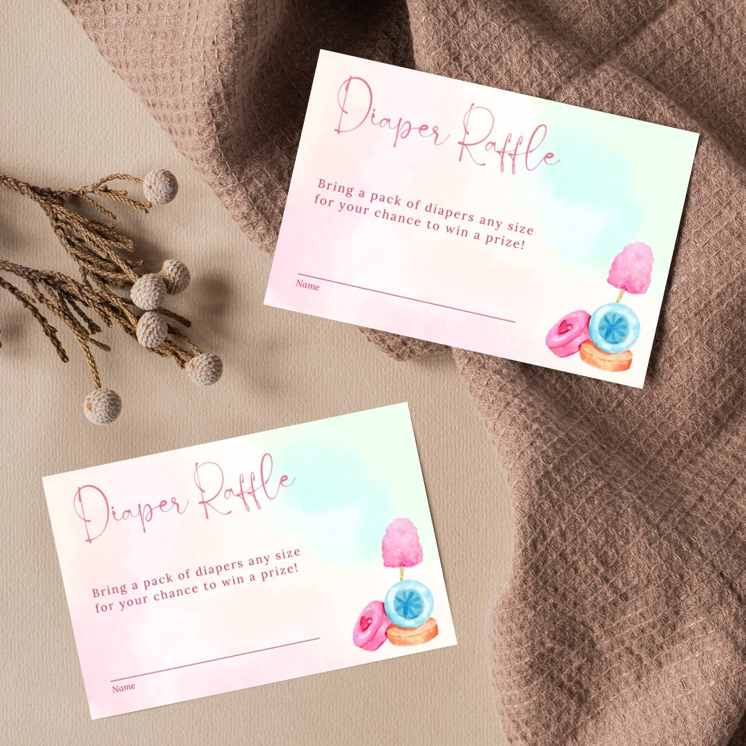 Candy Theme Baby Shower Diaper Raffle Invite Sweet Baby Girl Shower ...