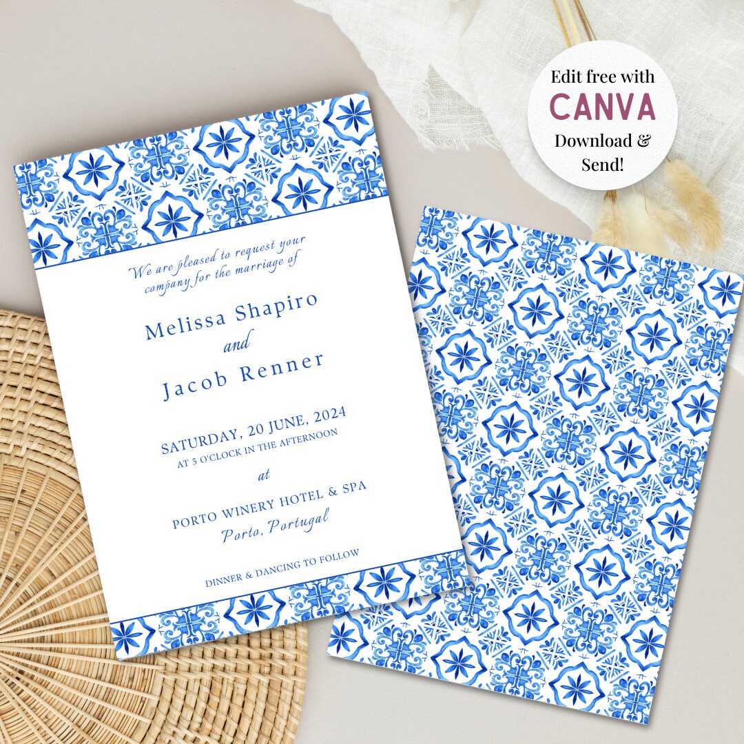 Wedding Invitation Portugal Bundle Wedding Talavera Tile Spain ...