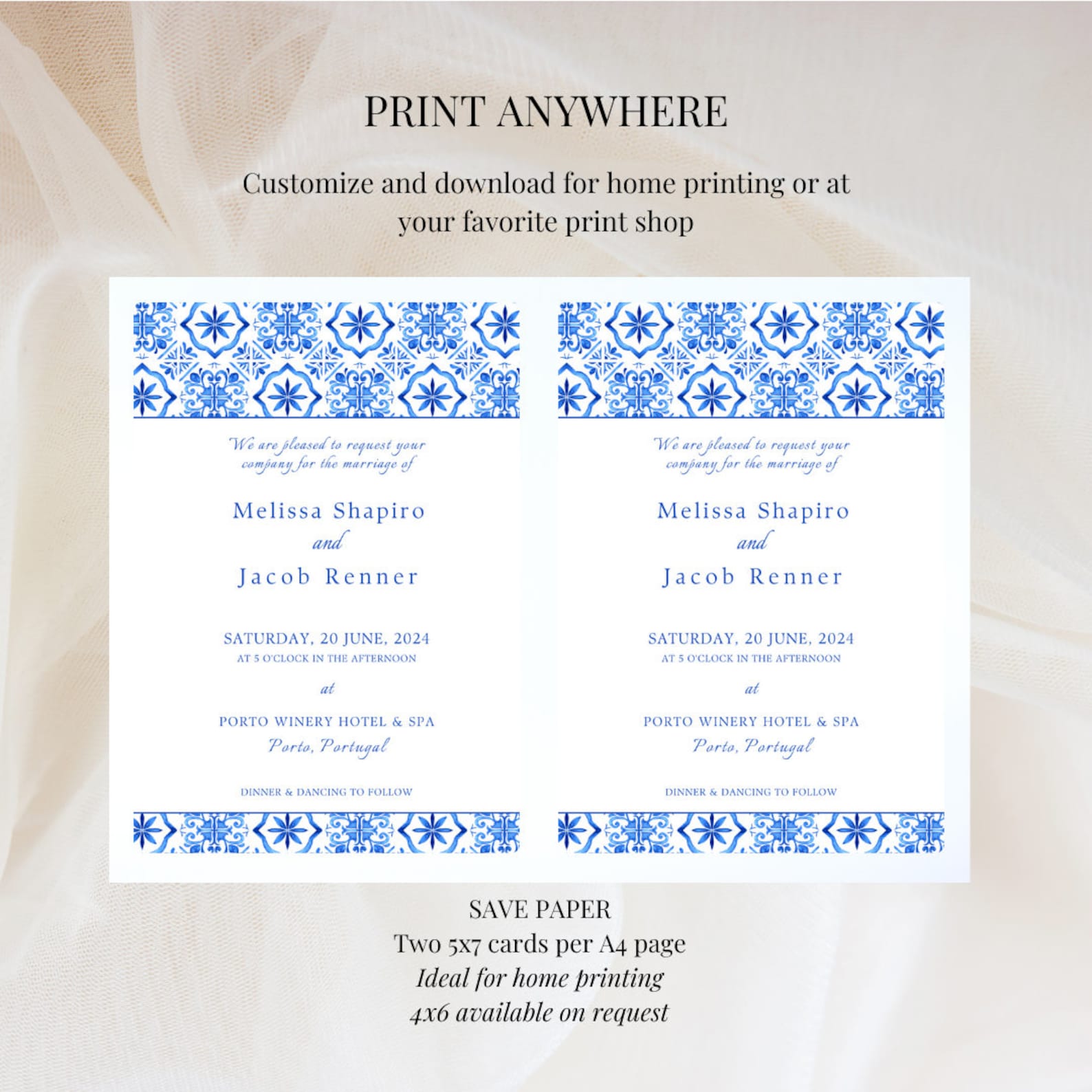 Wedding Invitation Portugal Bundle Wedding Talavera Tile Spain ...