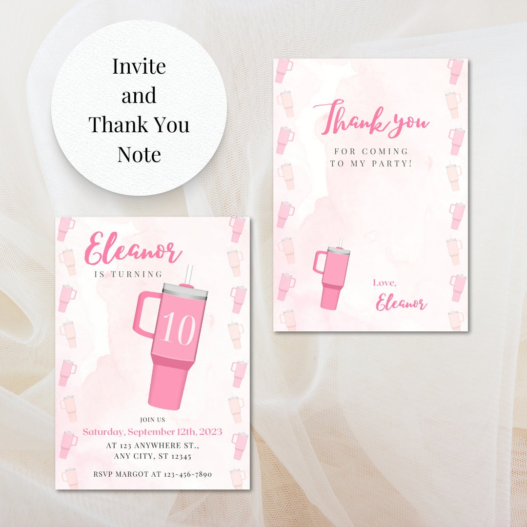 Stanley Cup Birthday Invitation Bundle Stanley Party Invitation ...