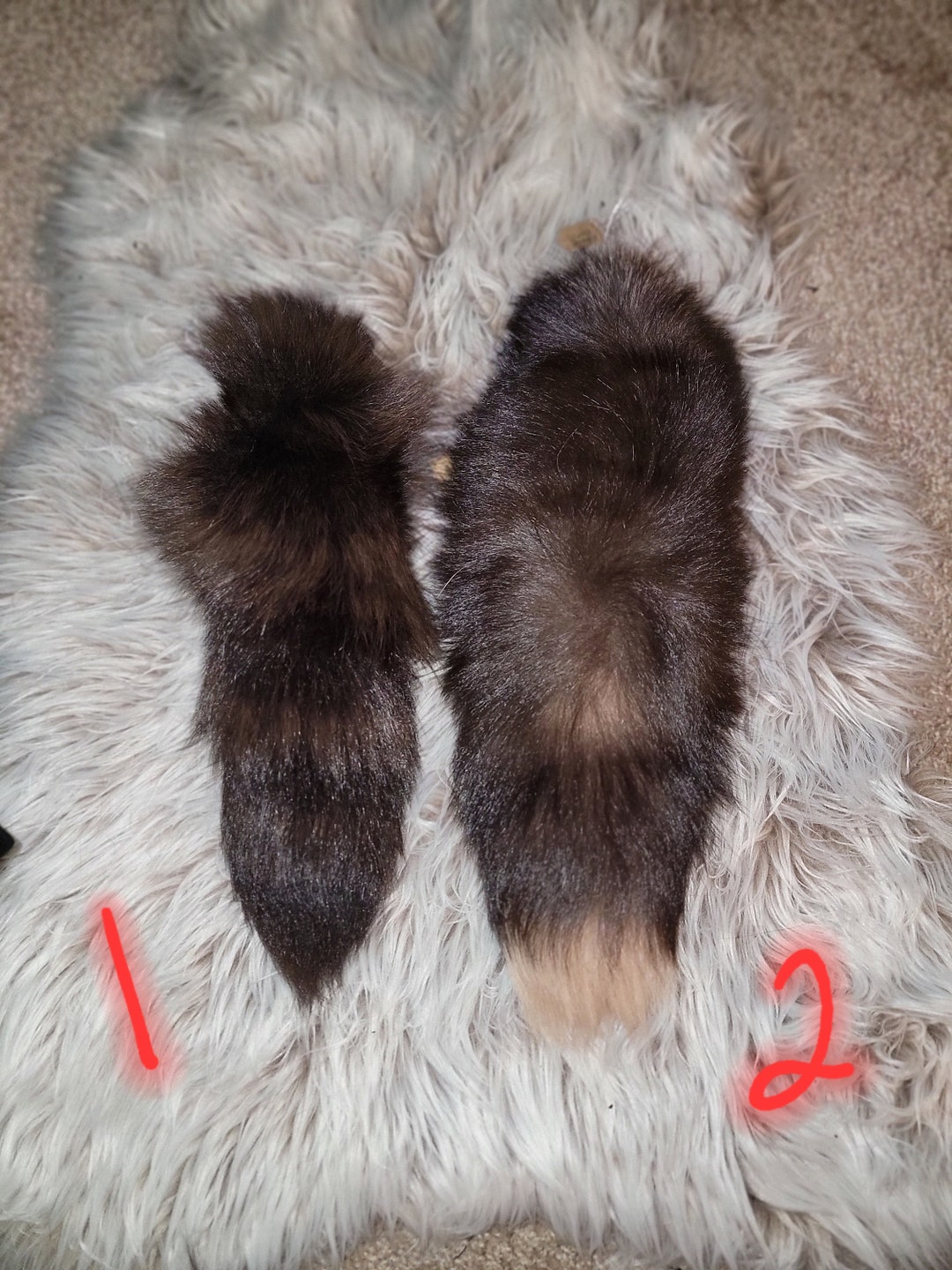 Brown Dyed Silver Fox Tails - Etsy