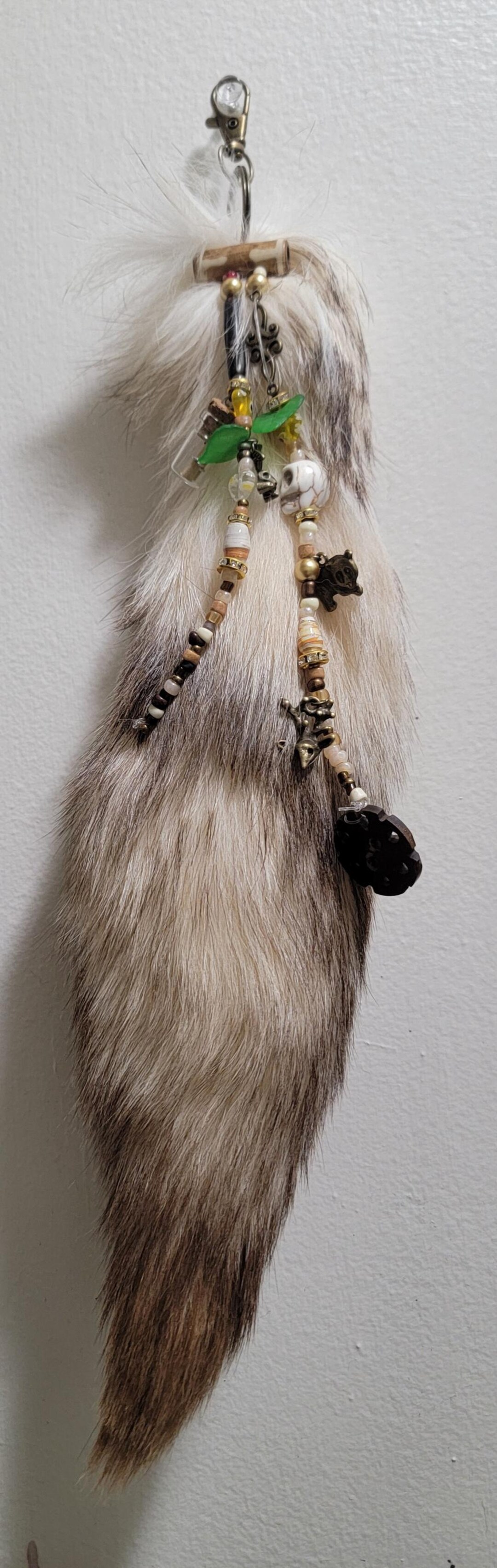 Beaded "forest Quest" Moonlight Kit Fox Tail Keychain - Etsy
