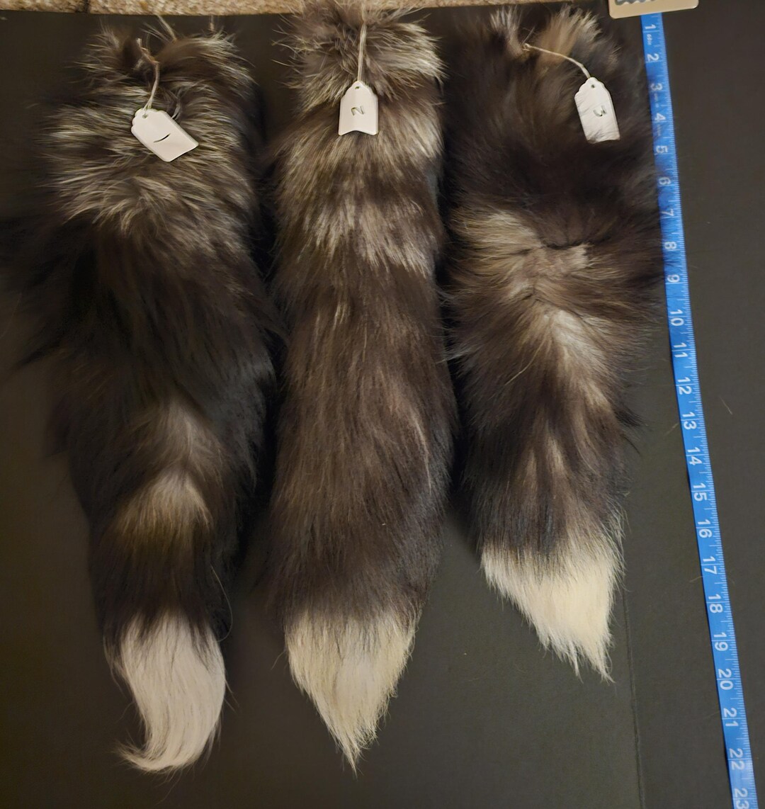 B Grade Large Silver Fox Tail Keychains - Etsy