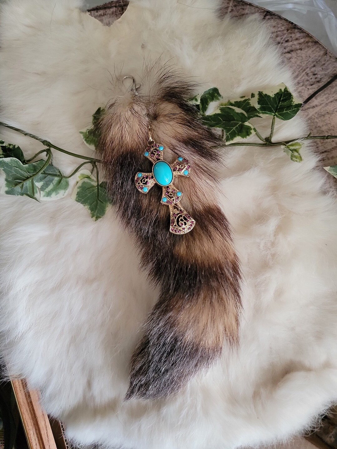 Decorative Raccoon Tail Keychain - Etsy
