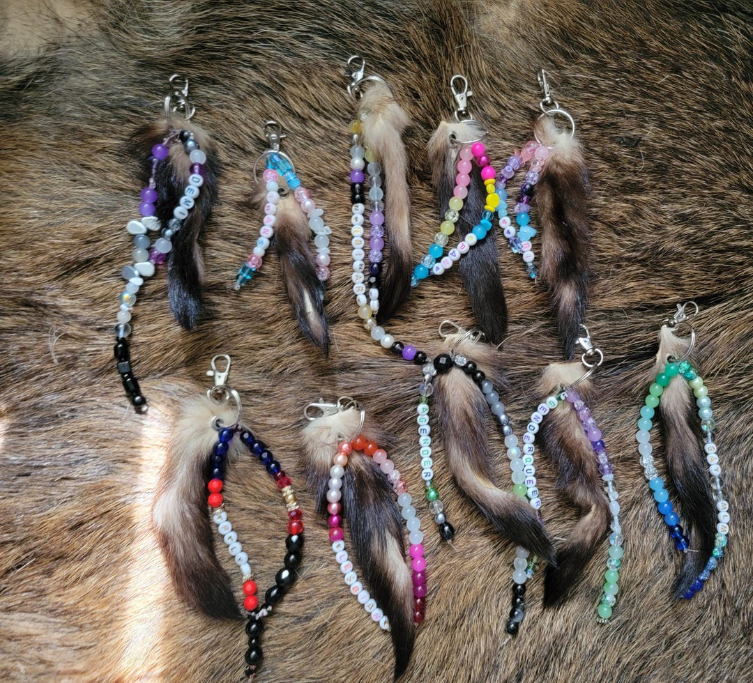 Fitch/polecat Pride Tail Keychains - Etsy