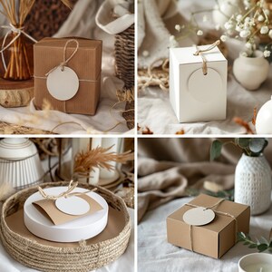 Round Tag Mockup, Sticker Label Mockup, Thank You Sticker, Packaging ...