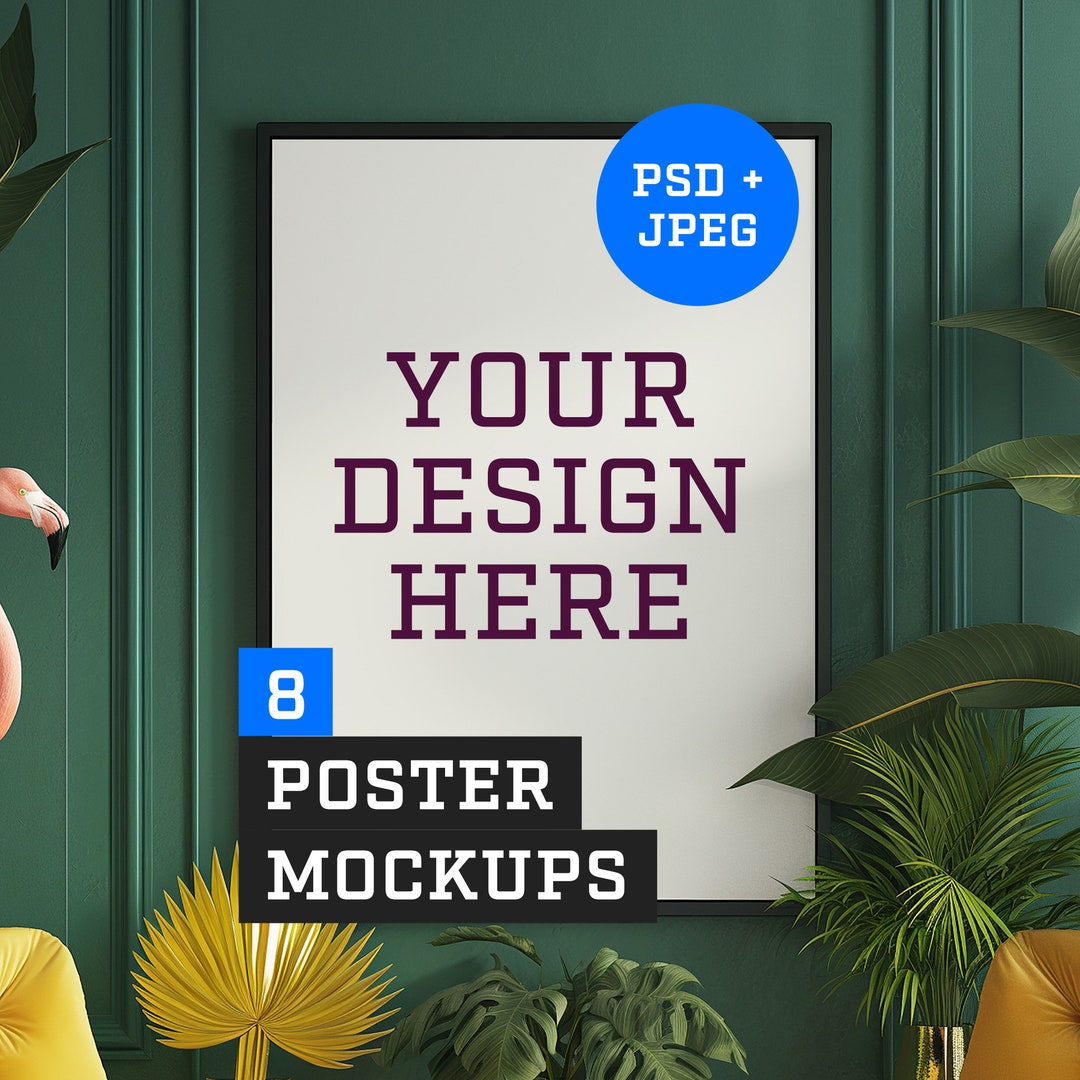 Mockup Frame Bundle, PSD PHOTOSHOP Poster Bundle, Poster Mockup ...