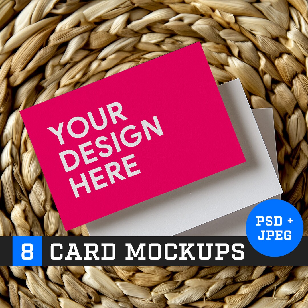 Thank You Card Mockup Bundle, Greeting Card Mockups, PHOTOSHOP Boho ...