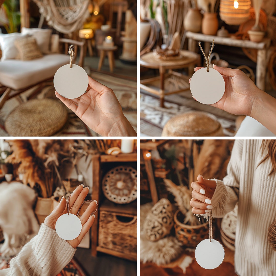Round Tag Mockup, Sticker Label Mockup, Thank You Sticker, Packaging ...