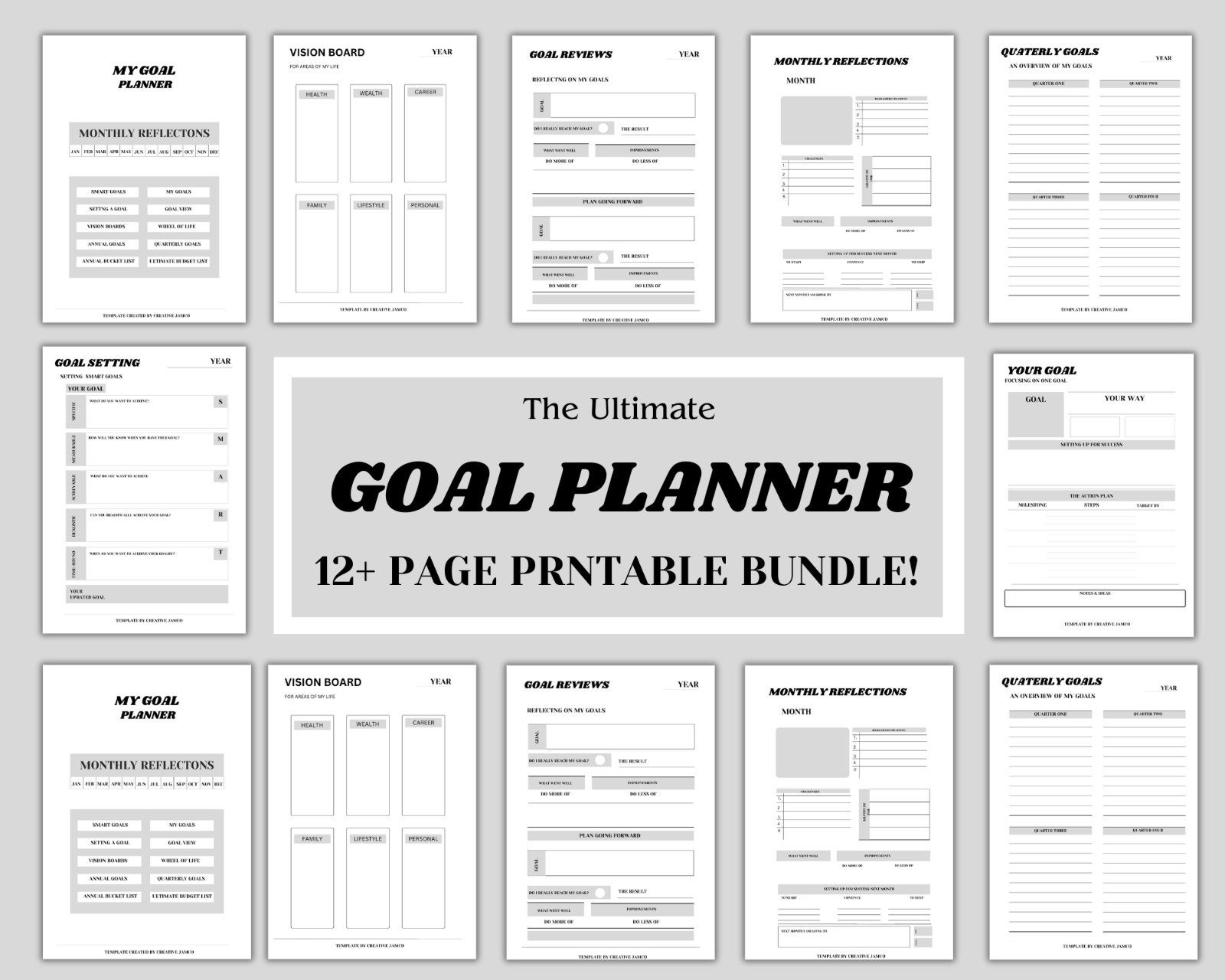 Goal Planner Bundle 2024 Goals Tracker Smart Goal Setting Kit New