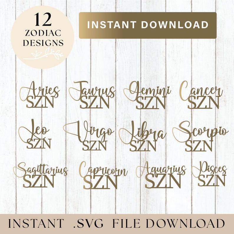 Zodiac SZN Bundle - SVG File - Digital Download - Cricut / Glowforge ...