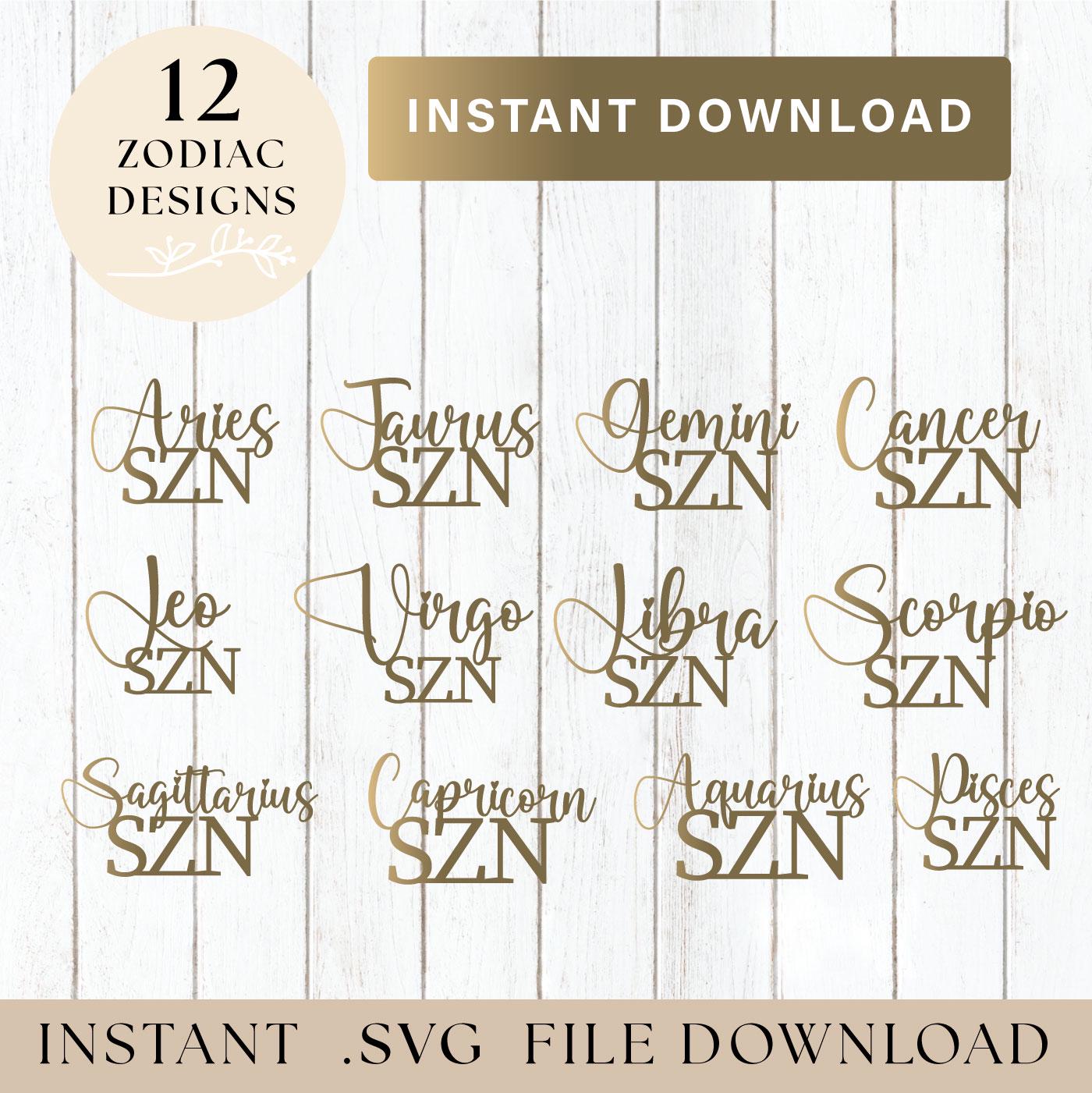 Zodiac SZN Bundle - SVG File - Digital Download - Cricut / Glowforge ...