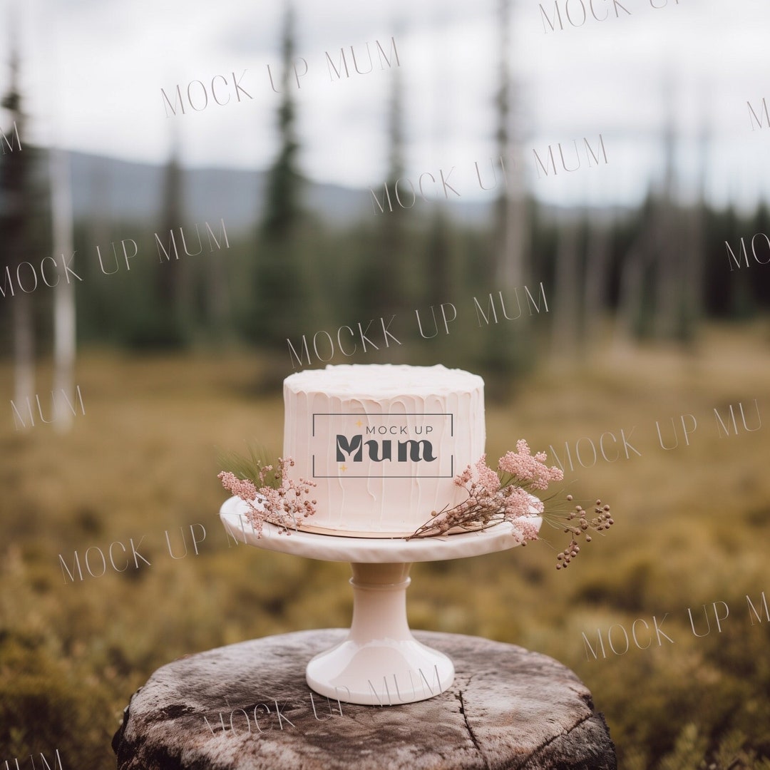 Cake Topper Mockup – JPEG Stock Photo, Birthday Wedding Party (digital ...