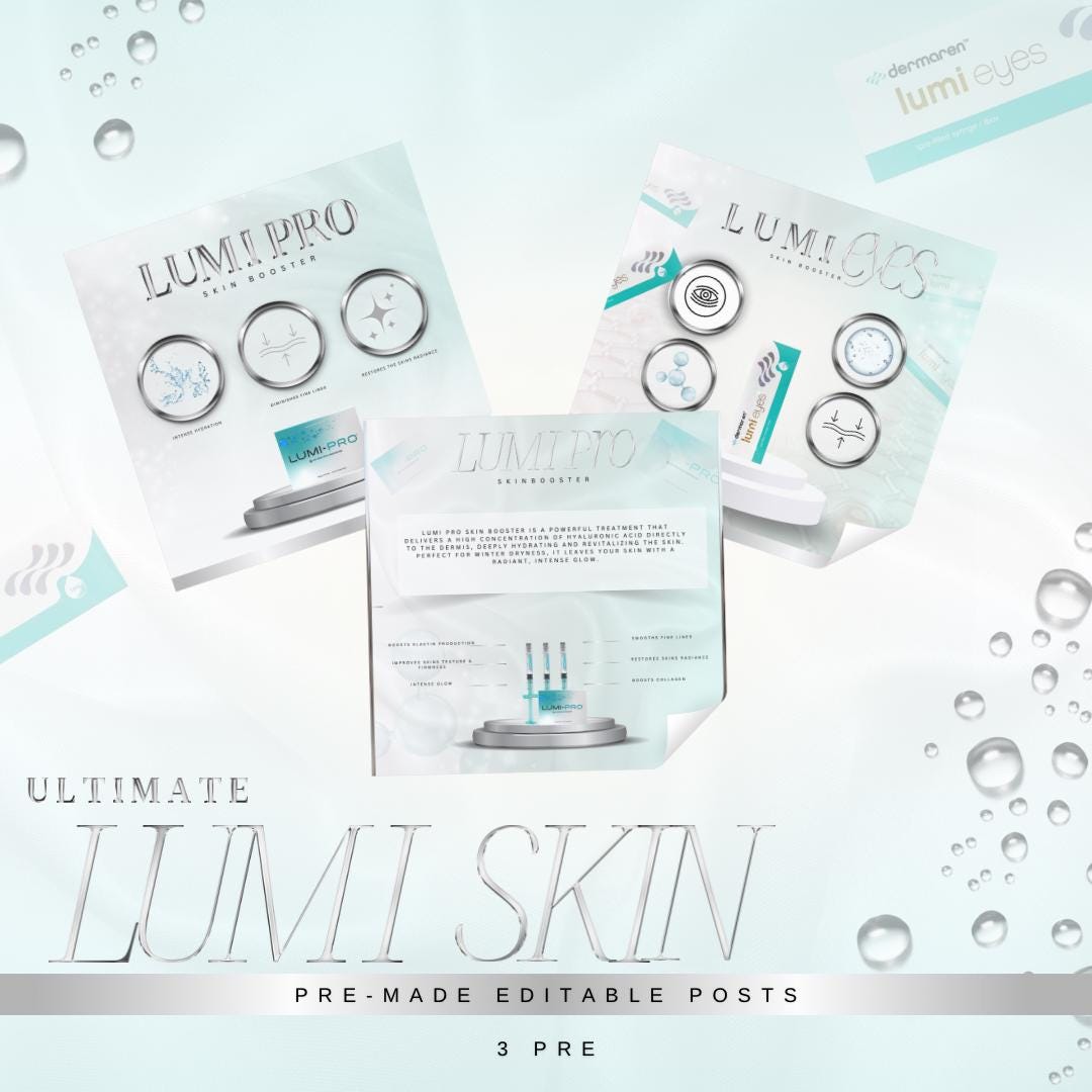 Lumi Skin Booster Bundle | Canva Template | Aesthetics Practitioner ...