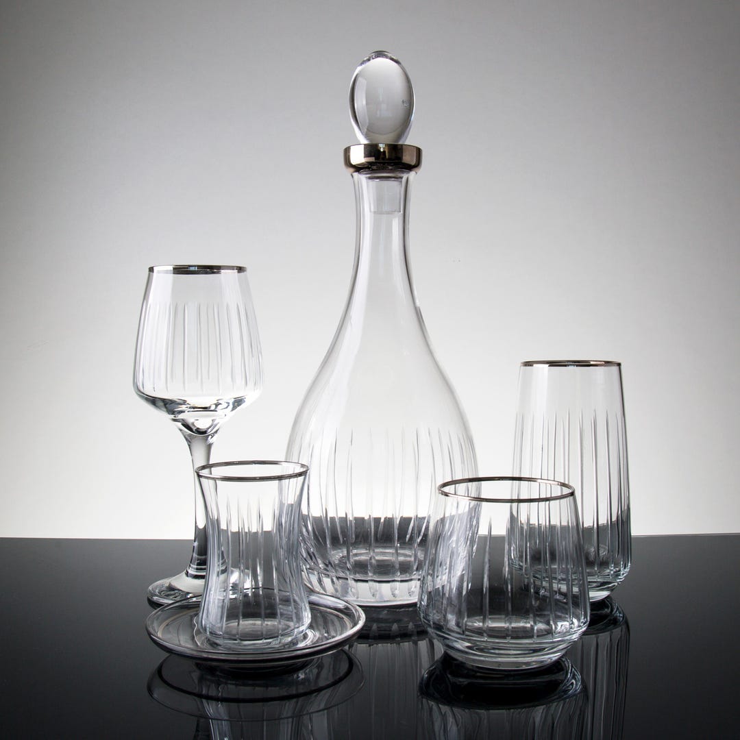 61 Piece Hand Decorated Cut Glass Water Set for 12 Persons Imperial ...
