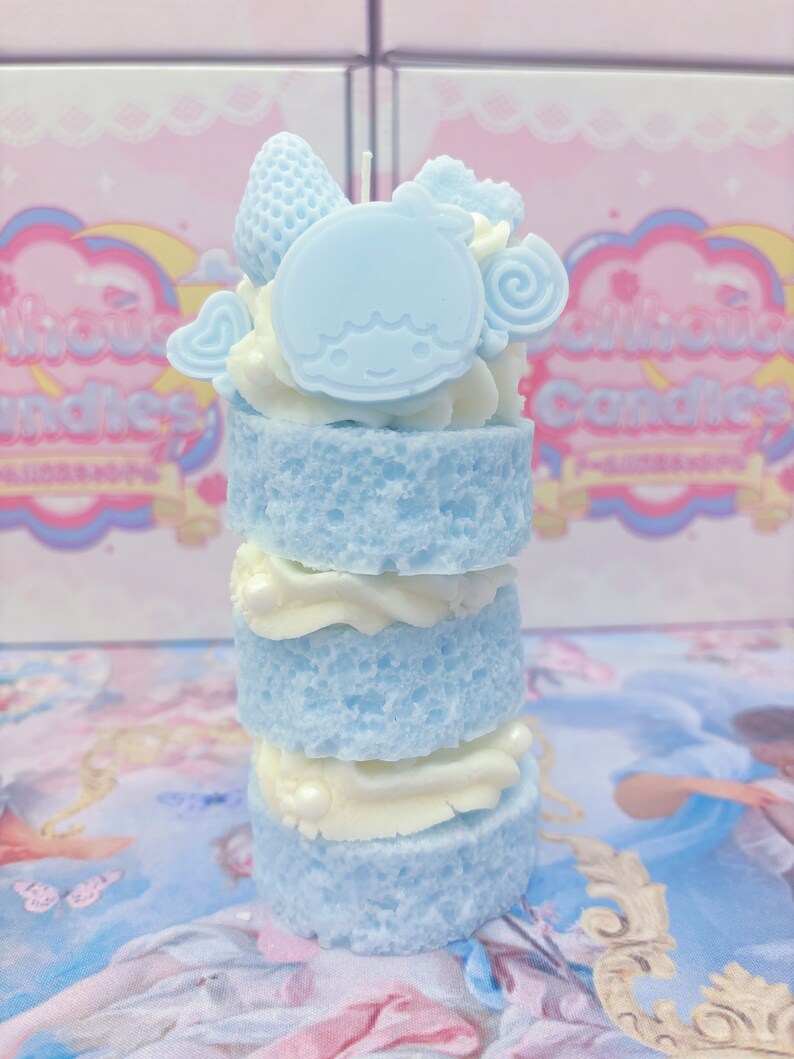 Blue Twin Stars Kiki Sponge Cake Dessert Candle - Etsy