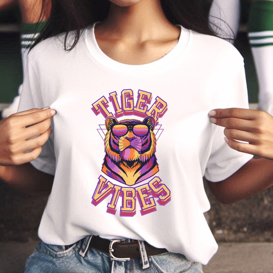 Tiger Vibes Retro School Mascot Spirit Tee Student Teacher Appreciation ...