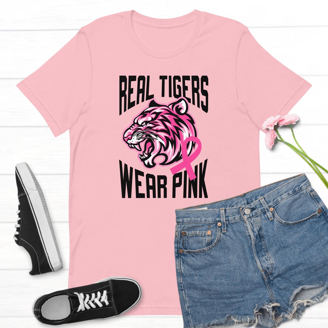 Real Tigers Wear Pink October Breast Cancer Awareness Pink Out School ...