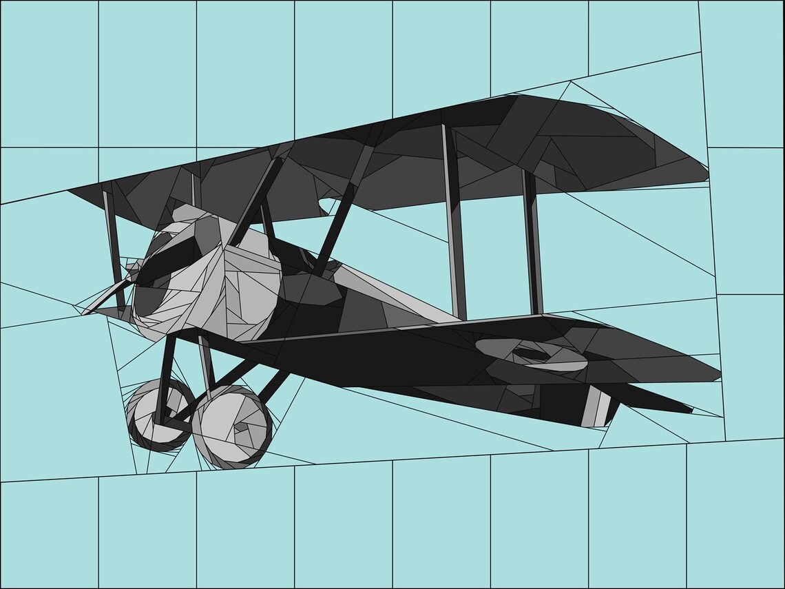 WW1 Airplane Sopwith-camel FPP Quilt Pattern (50" X 38") DIGITAL ...