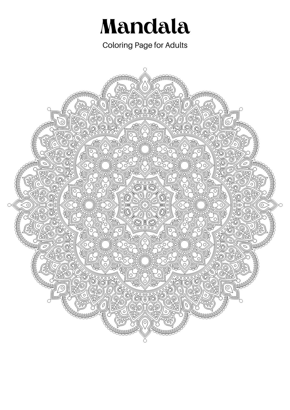 Mandala Coloring Pages Worksheet for Adults Adahdigitalprintable - Etsy