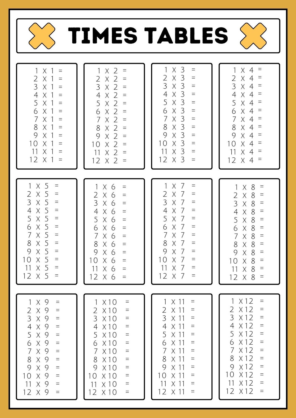 Multiplication Mastery: Kids Multiplication Table for Fun Learning ...