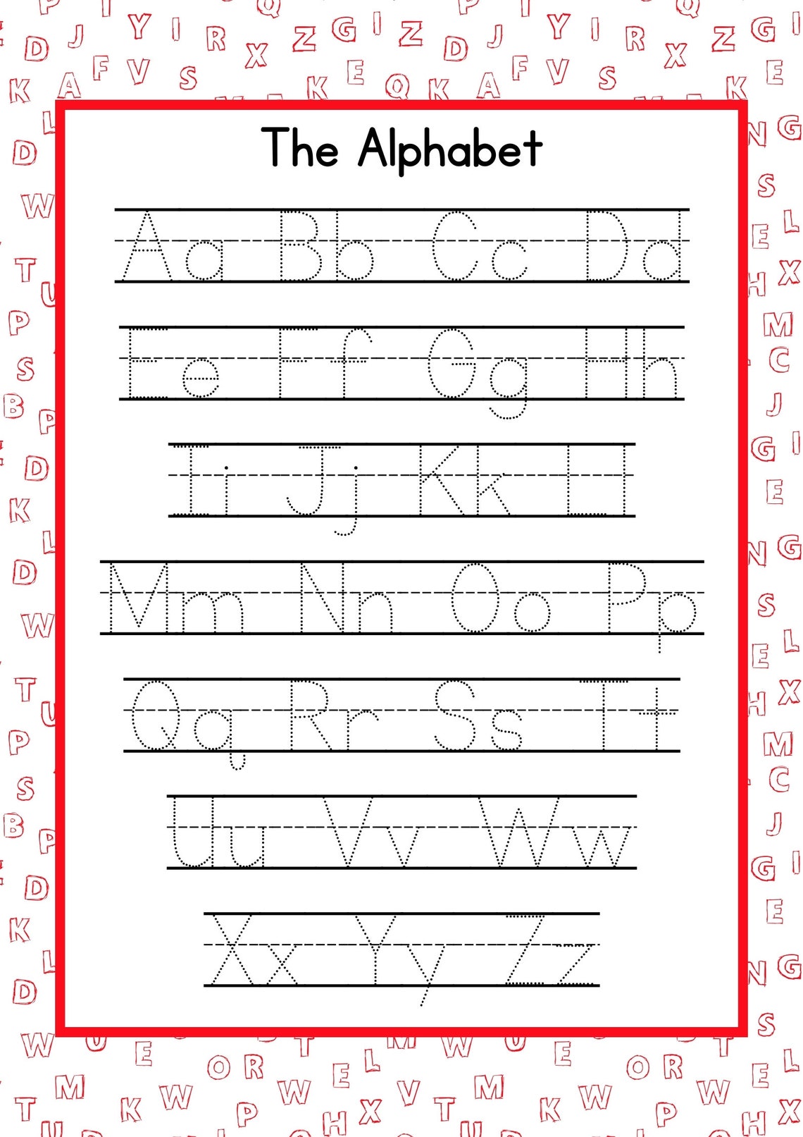 Simple English Alphabet Chart - Educational Wall Art for Kids and ...