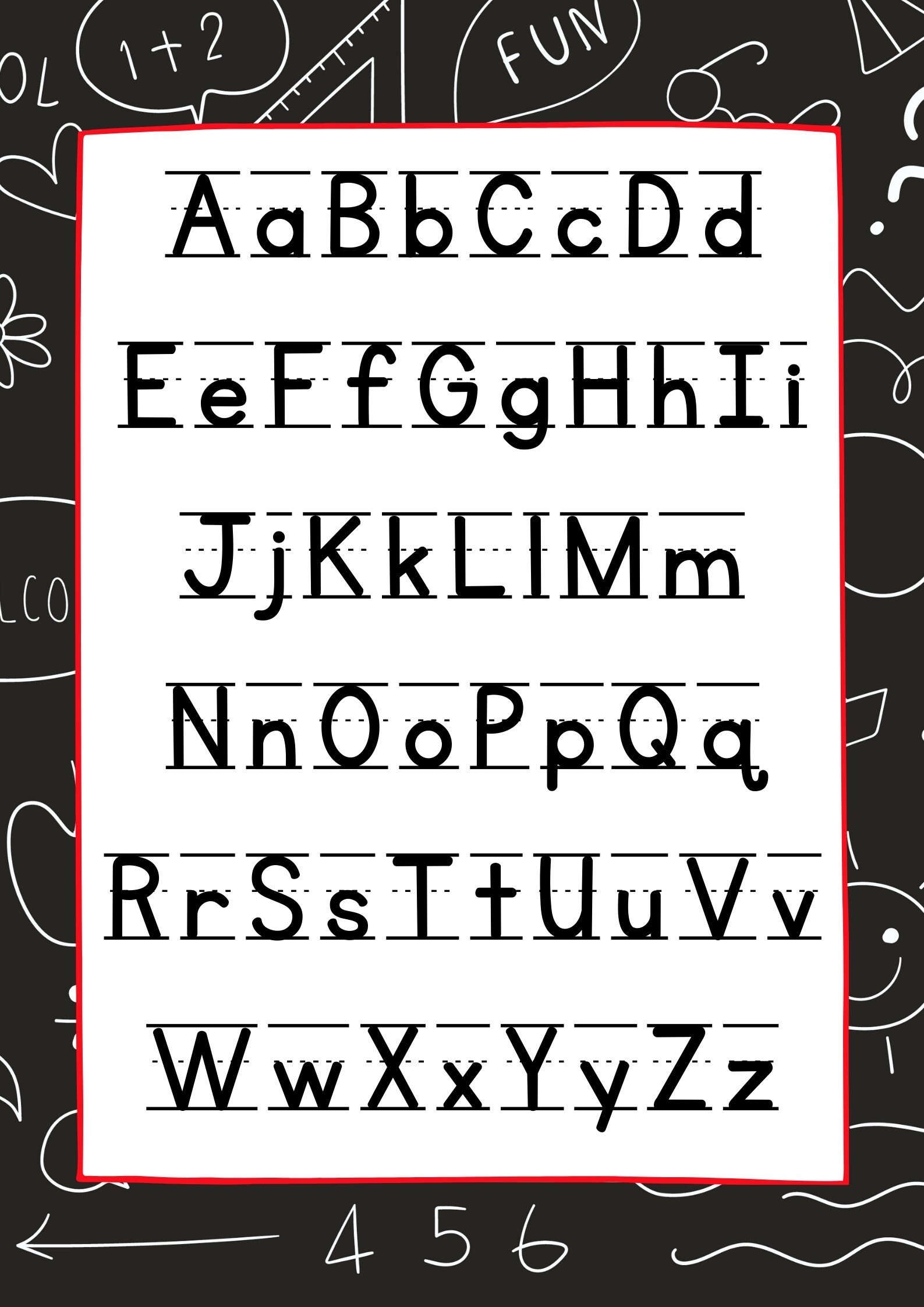 Simple English Alphabet Chart - Educational Wall Art for Kids and ...