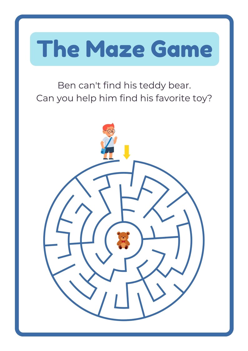 Educational Maze Game Worksheet in Orange and Green Simple Style ...