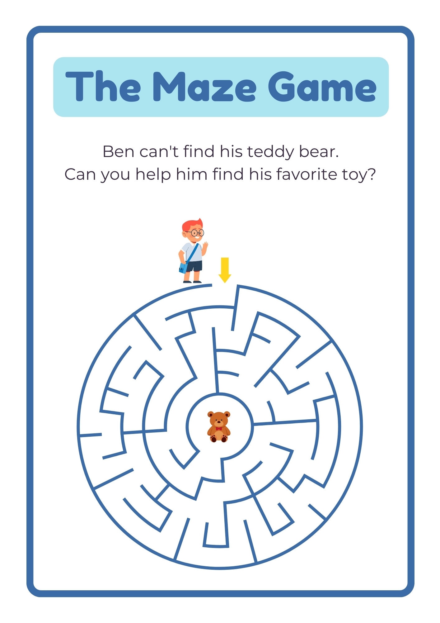 Educational Maze Game Worksheet in Orange and Green Simple Style ...