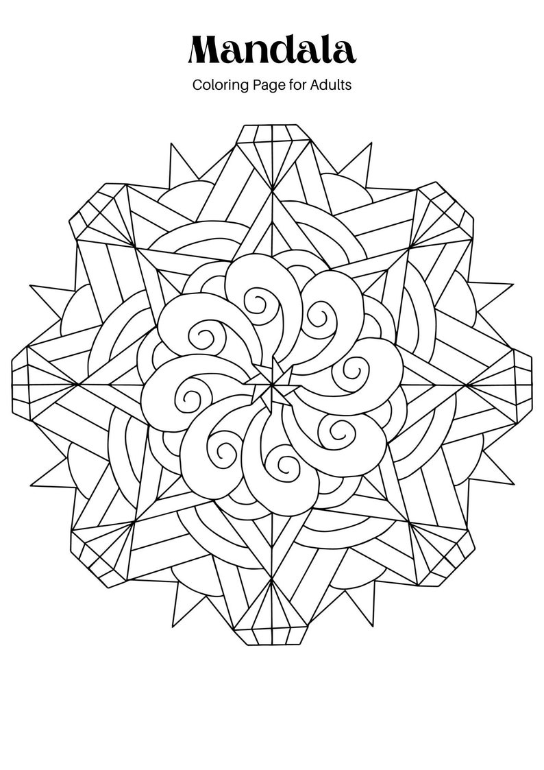 Mandala Coloring Pages Worksheet for Adults Adahdigitalprintable - Etsy