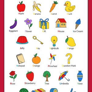 Simple English Alphabet Chart - Educational Wall Art for Kids and ...