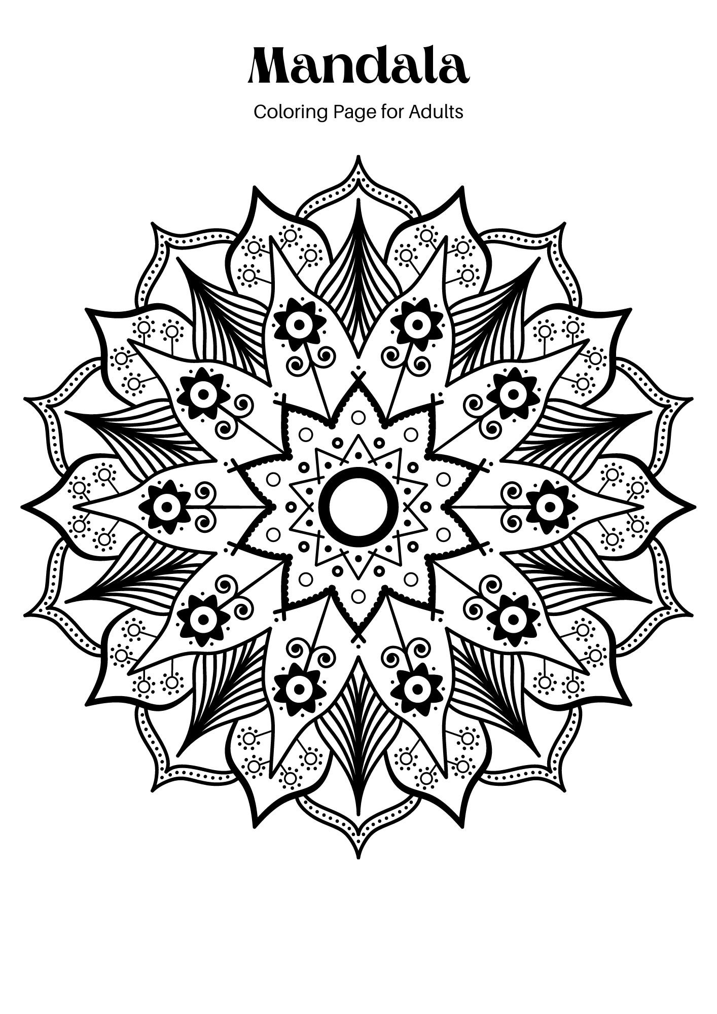 Mandala Coloring Pages Worksheet for Adults Adahdigitalprintable - Etsy