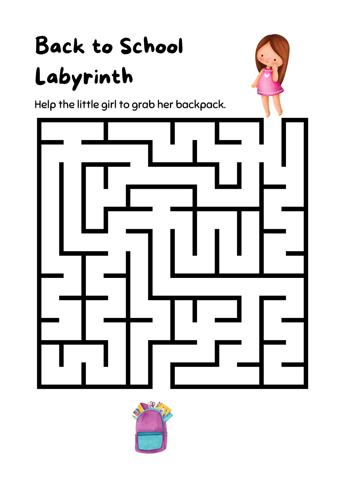 Educational Maze Game Worksheet in Orange and Green Simple Style ...