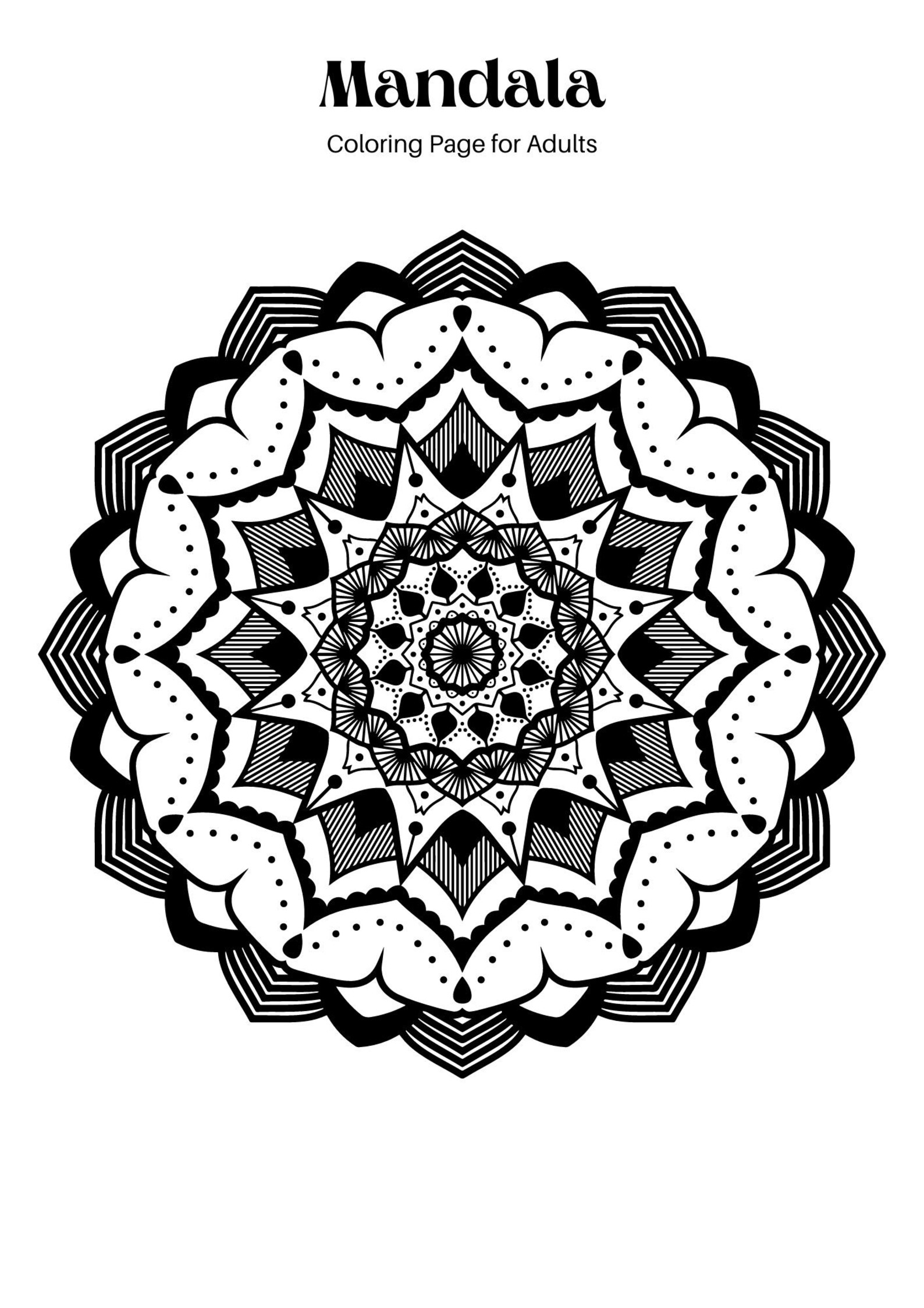 Mandala Coloring Pages Worksheet for Adults Adahdigitalprintable - Etsy