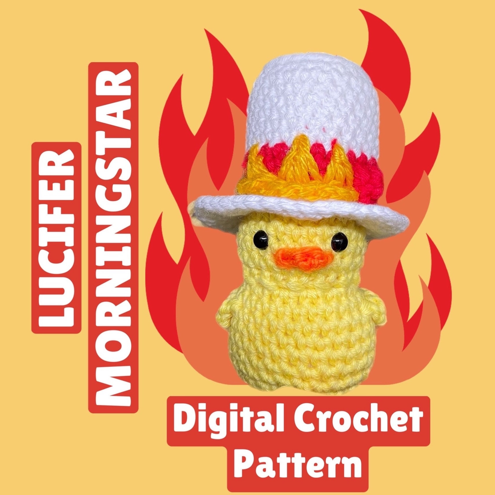 DIGITAL DOWNLOAD Crochet Lucifer Morningstar Rubber Ducky PDF Pattern ...