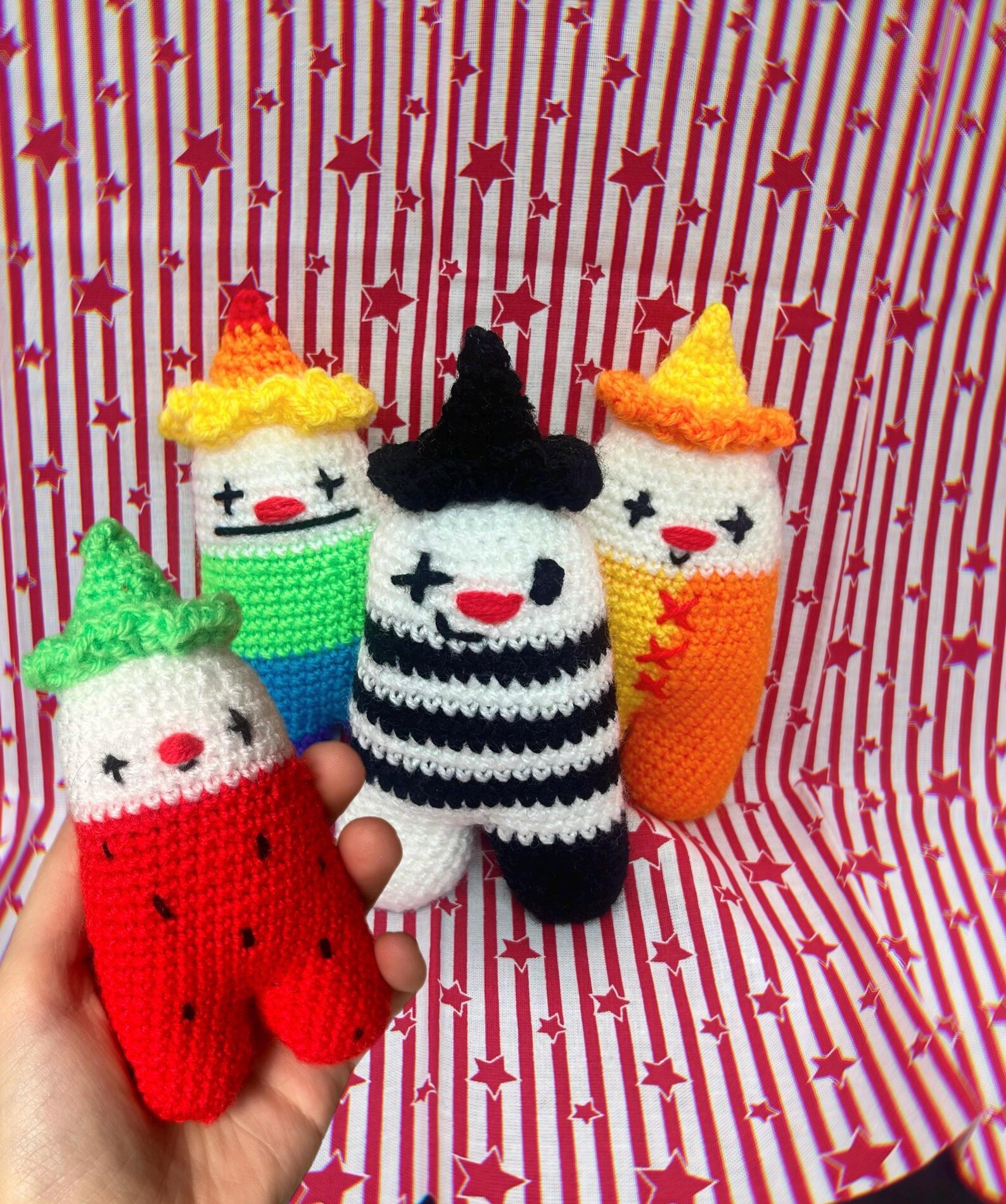 Crochet Clown Handmade Amigurumi Jester Soft Toy Plush Bright - Etsy