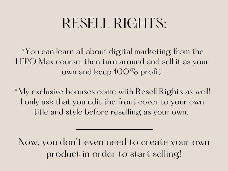 LEPO Max Digital Marketing Course With Resell Rights, Learn and Earn ...