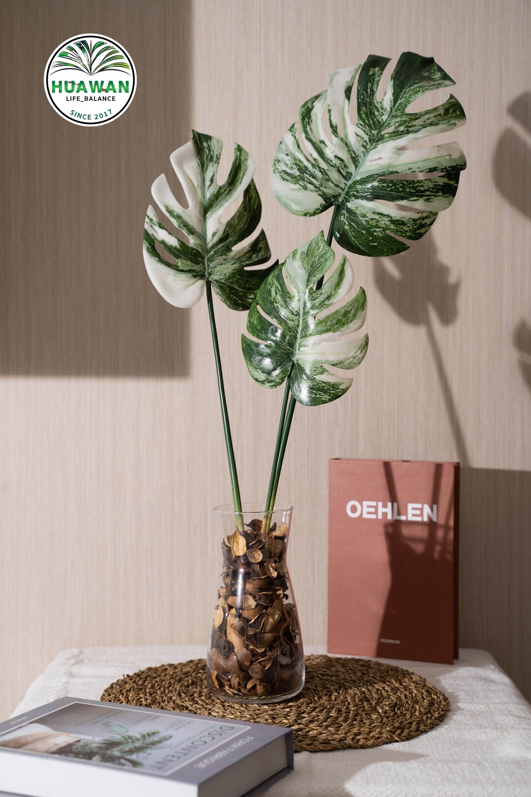 Fake Monstera Deliciosa Plant With Roots, Artificial Flower Crafts ...