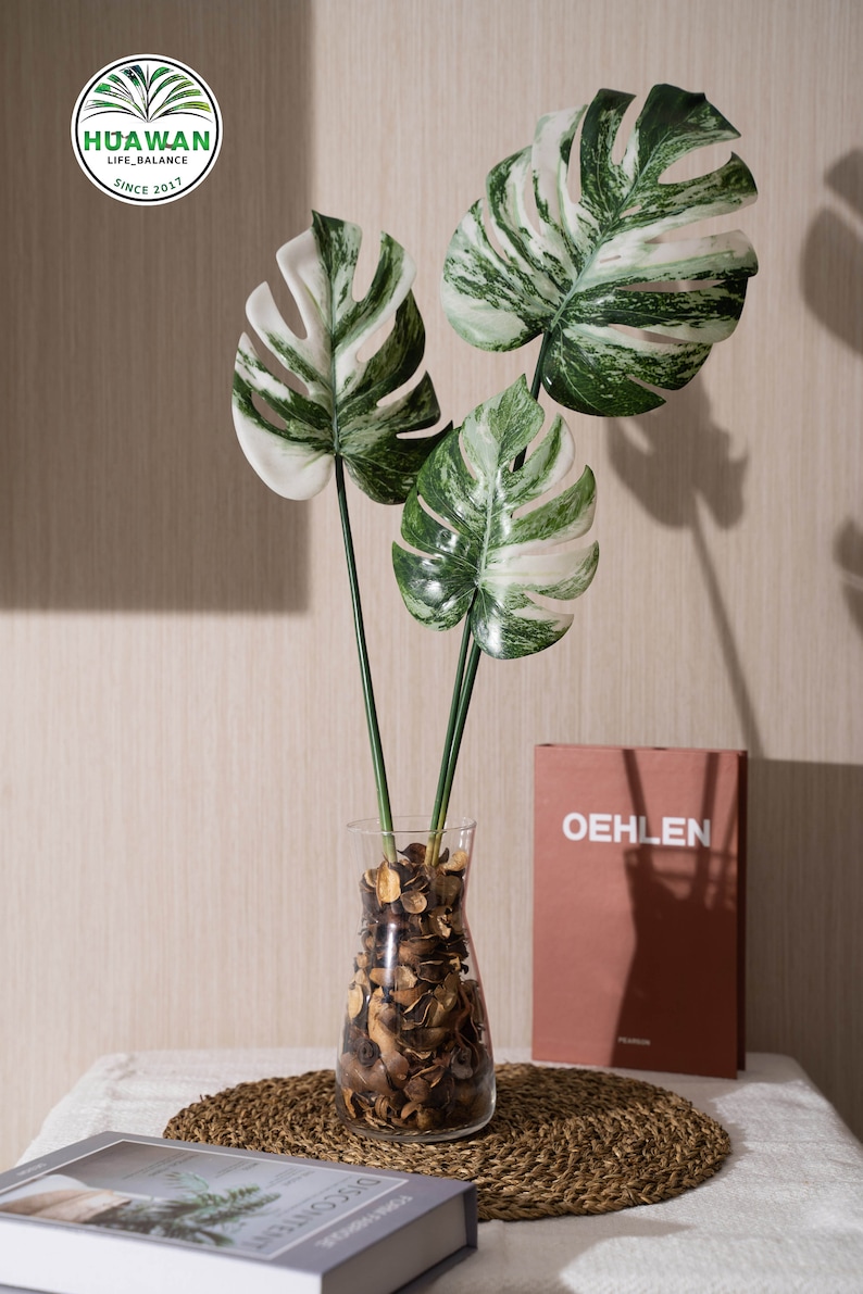 Fake Monstera Deliciosa Plant With Roots, Artificial Flower Crafts ...