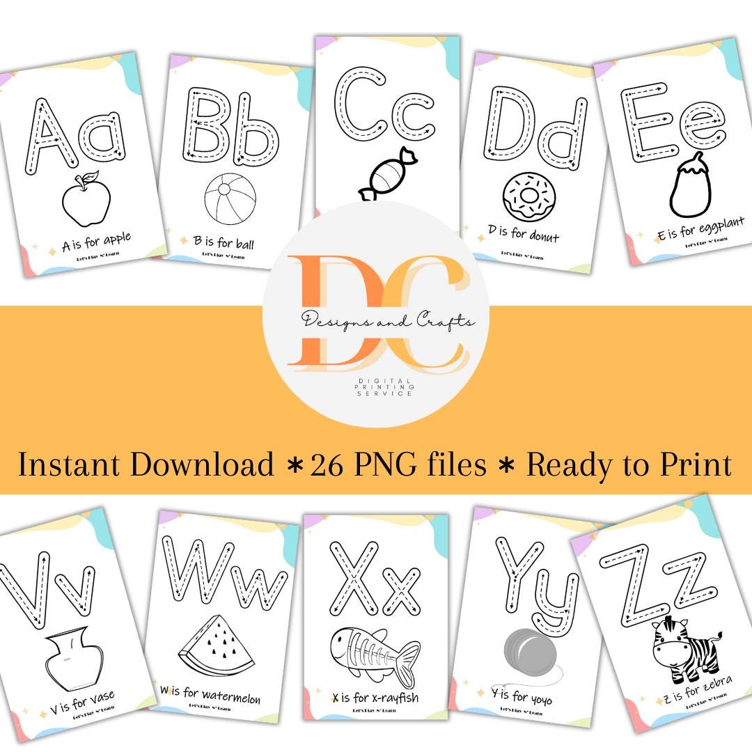 Alphabet Tracing Cards, Letter Tracing, Letter of the Alphabet ...