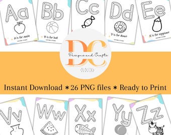 Alphabet Tracing Cards, Letter Tracing, Letter of the Alphabet ...