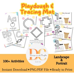 100+ Printable Play Dough Mats, Tracing Letters, Numbers, Shapes ...