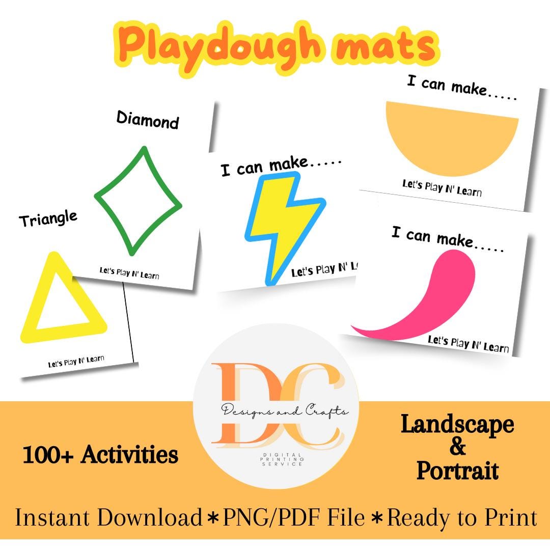 100+ Printable Play Dough Mats, Tracing Letters, Numbers, Shapes ...