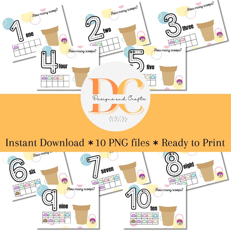 Tracing Numbers 1 to 10, Instant Download, Ready to Print,numbers ...