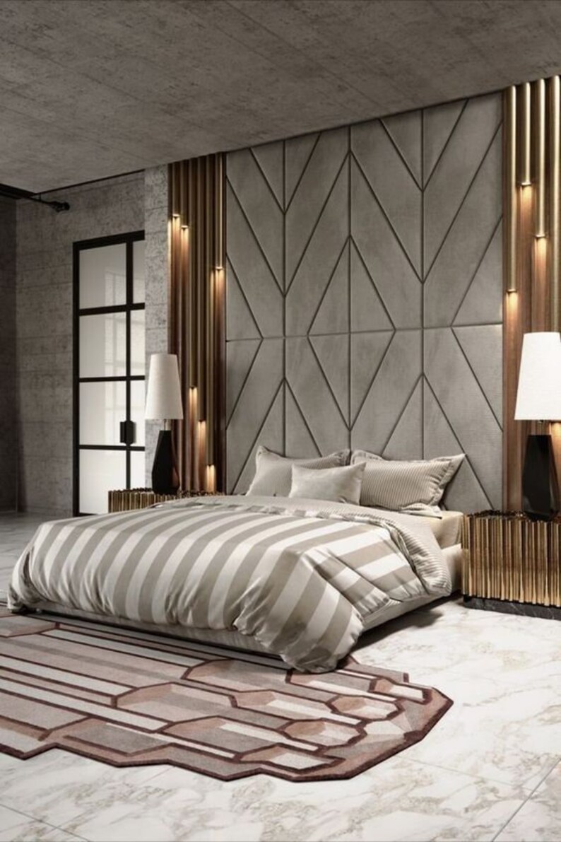 Unique Form Upholstered Wall Panels Velvet Soft Fabric Wall Panels ...