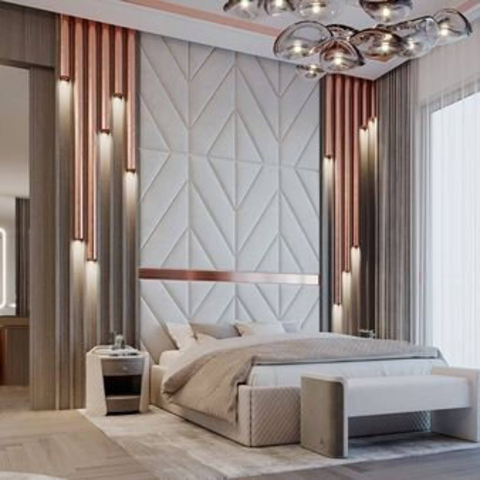 Unique Form Upholstered Wall Panels Velvet Soft Fabric Wall Panels ...