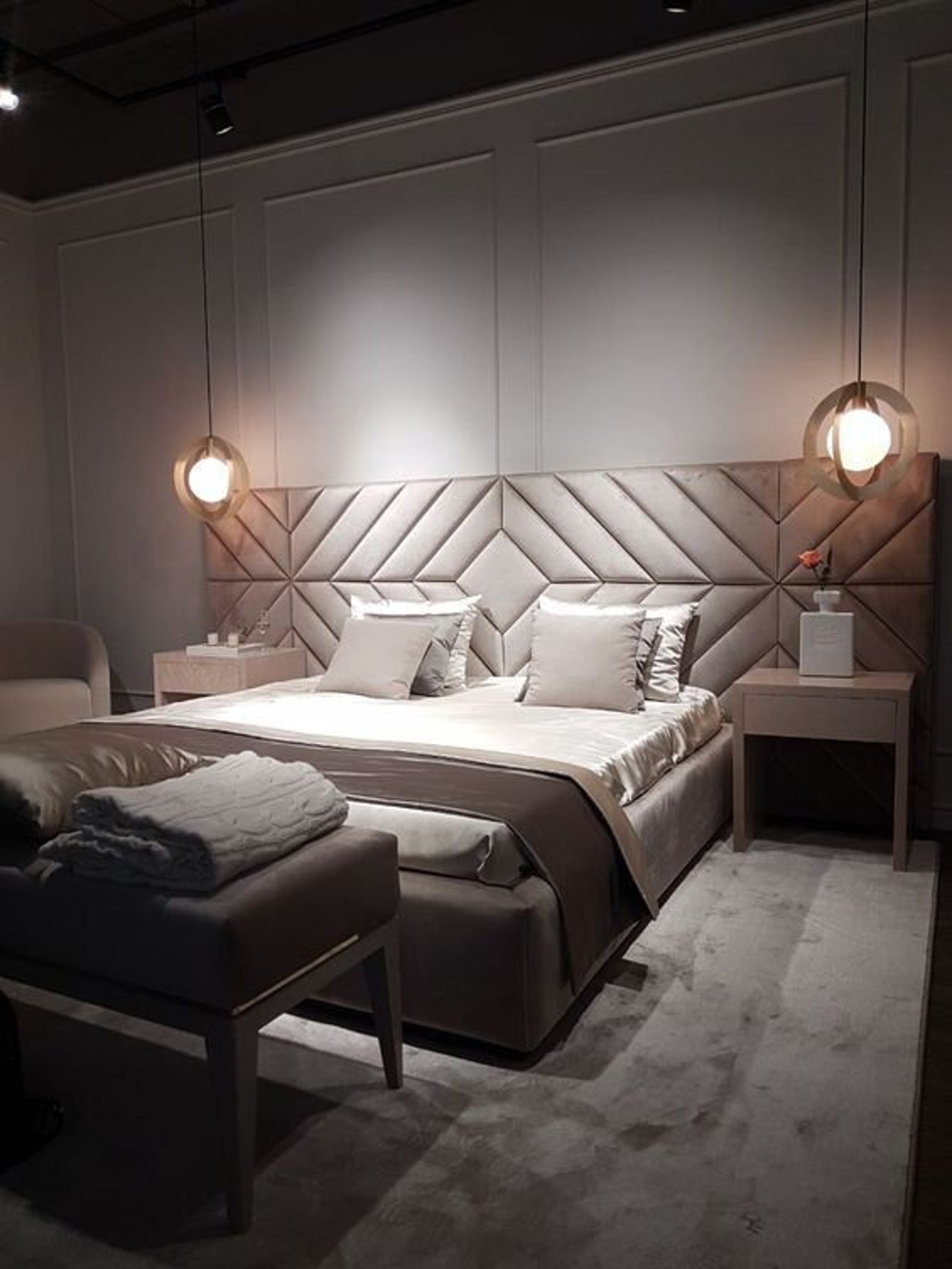 Unique Form Upholstered Wall Panels Velvet Soft Fabric Wall Panels ...